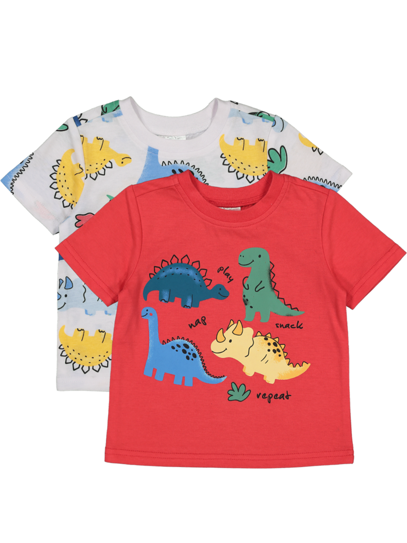 Dino Printed 2 Pack T-Shirts - Tops | PEP