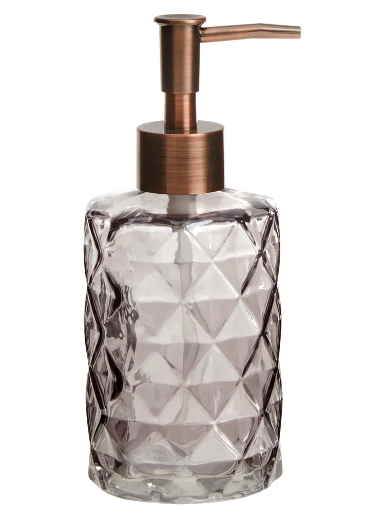 Clear Glass Diamond Pattern Soap Dispenser – PEP Online