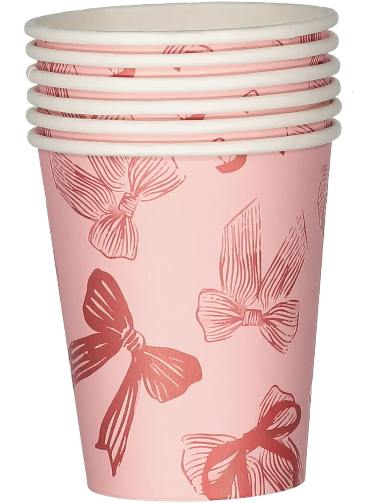 Pink Bow Print Paper Cups – PEP Online