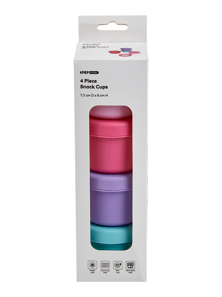 4 Piece Colorful Plastic Snack Cups 7.3x6cm – PEP Online