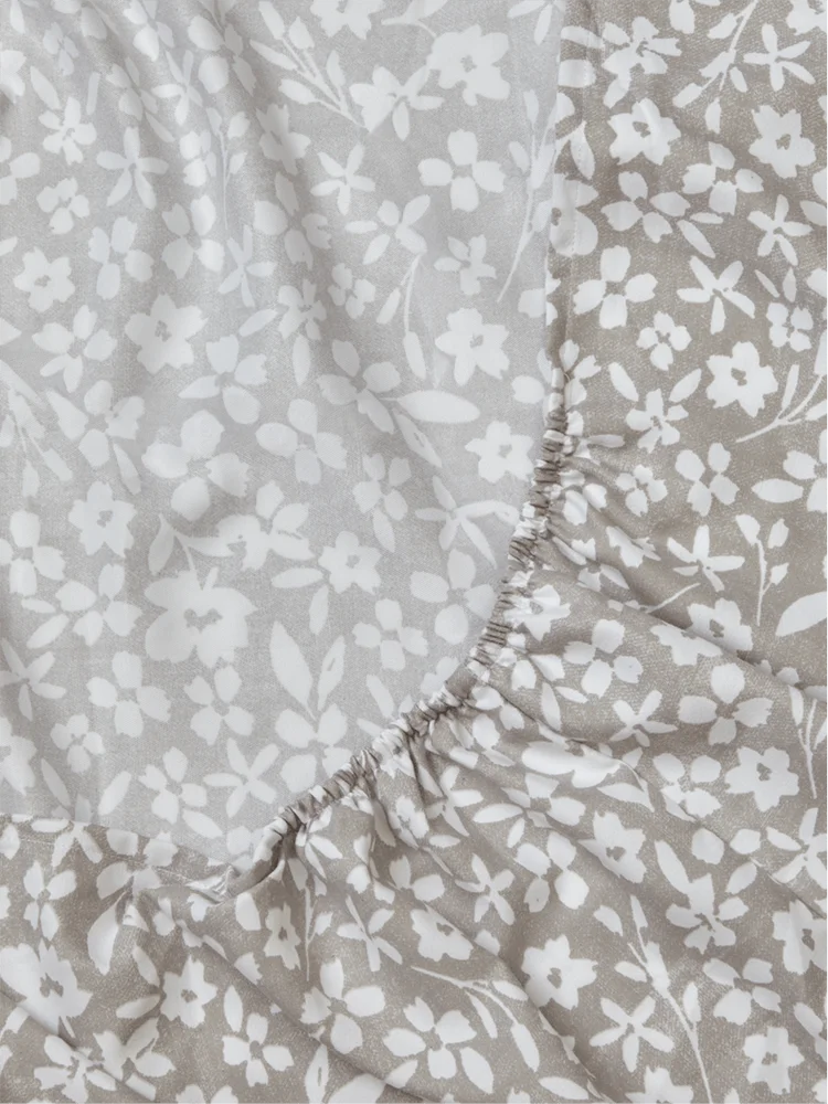 Soft Floral Print Queen Bed Winter Fitted Sheets – PEP Online