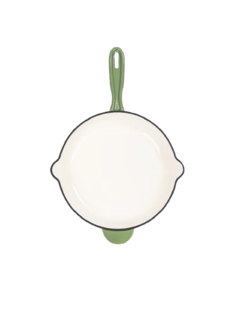 Green Cast Iron Frying Pan with White Enamel Interior 26x5cm – PEP Online