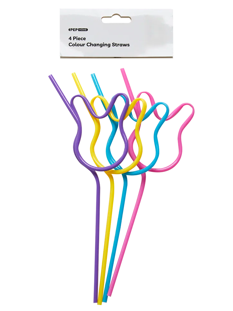 4 Piece Colour Changing Plastic Straws – PEP Online