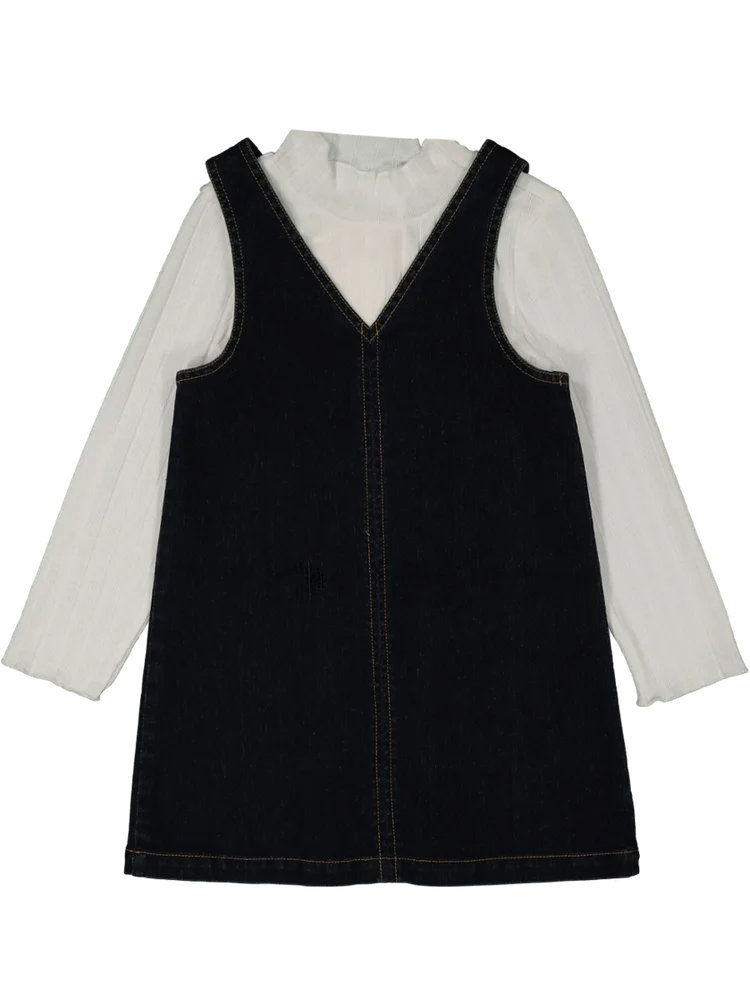 Black Denim Pinafore Dress – PEP Online