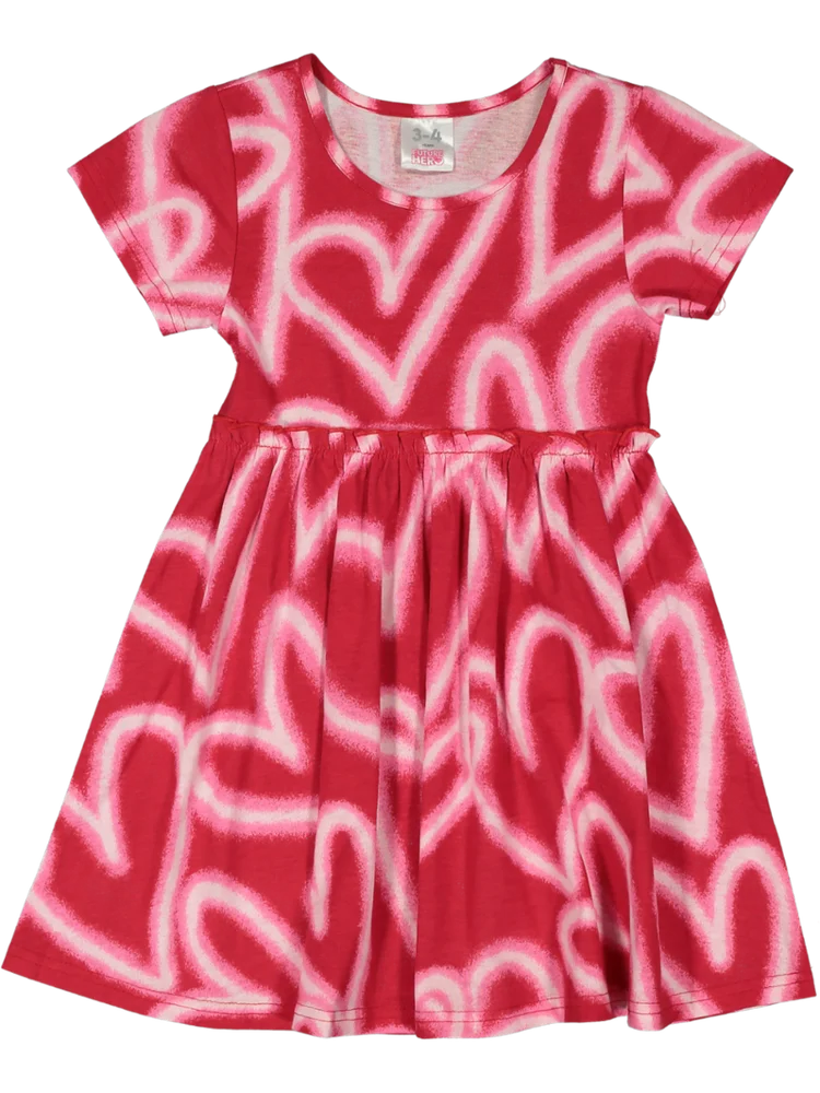 Red Short Sleeve Frill Dress – PEP Online