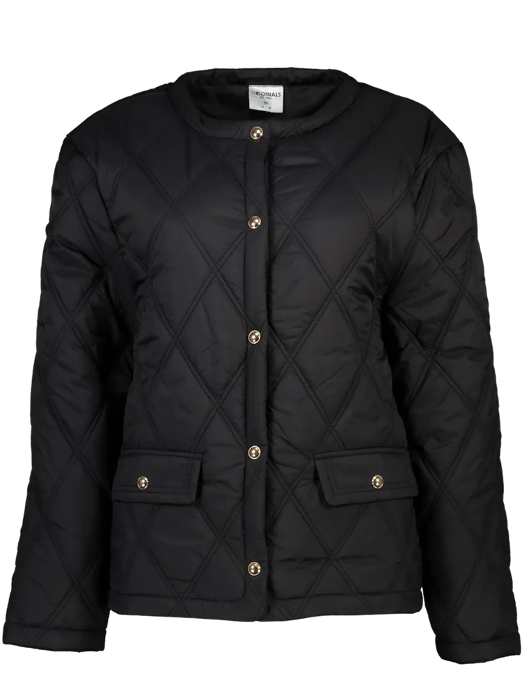 Black Quilted Puffer Jacket – PEP Online
