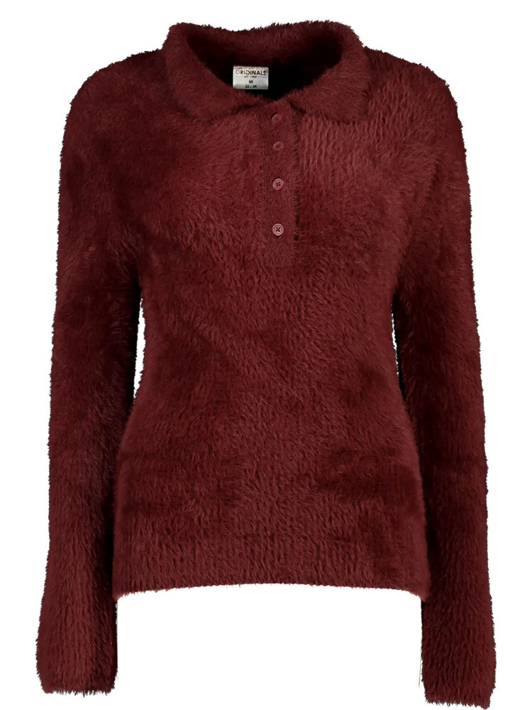 Pink Textured Knit Polo Top – PEP Online